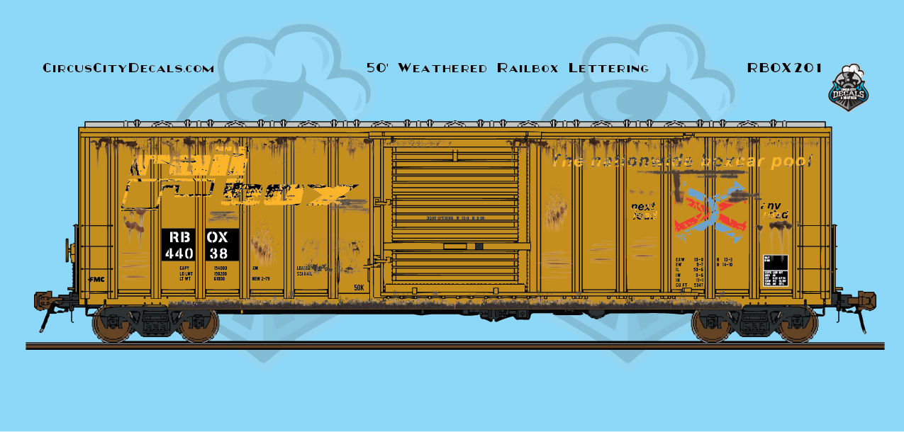 Railbox RBOX Weathered Lettering 50' Boxcar S Scale Decal Set B | eBay