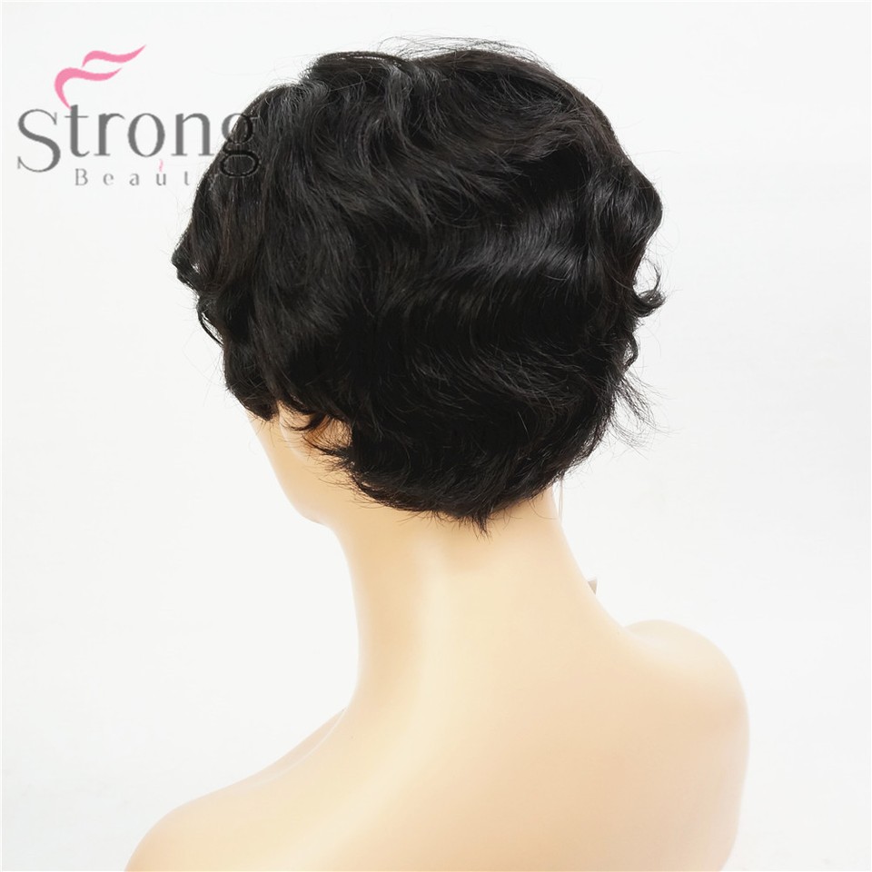 Synthetic Nuna wig Capless Short Curly Dark brown Natural Wigs for ...