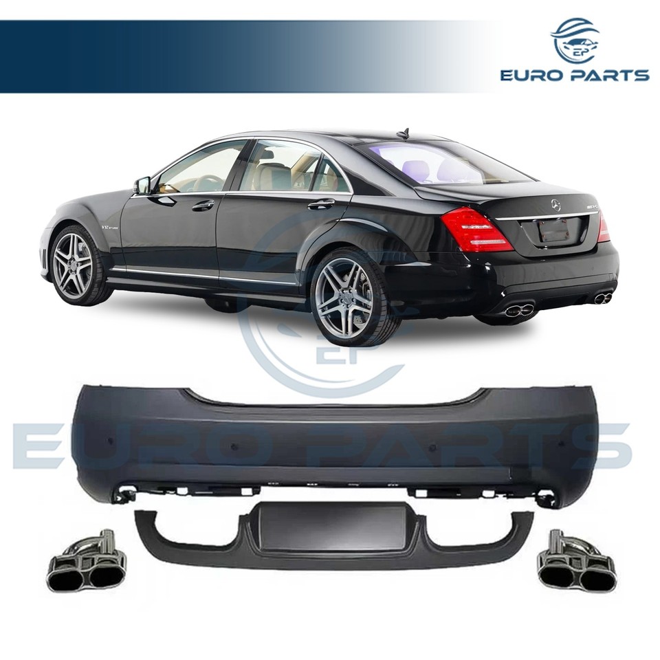 For 2007-2013 Benz S-Class W221 Upgrade S65 AMG Style Rear Bumper Kit ...