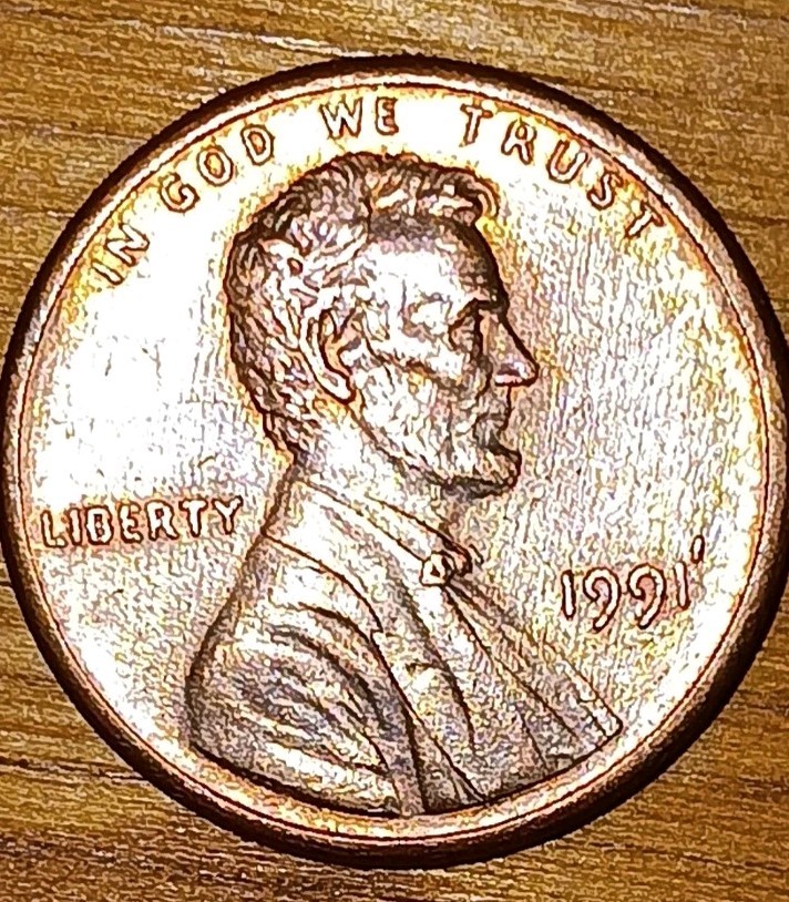 1991 Lincoln Memorial Penny One Of Kind Error APOSTROPHE on Date | eBay