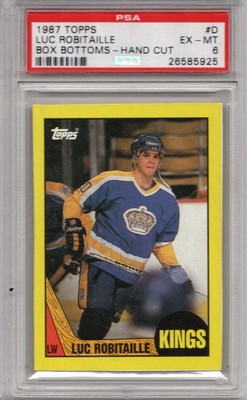 1987 Topps Box Bottom D Luc Robitaille Rookie Card PSA 6 Los Angeles ...