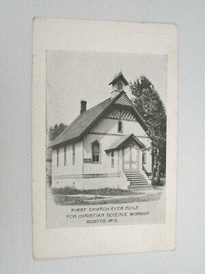 J2358 Postcard First Church ever built for Christian Science Oconto WI ...