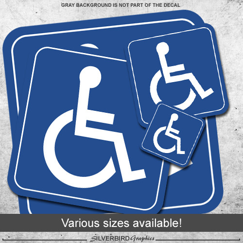 2x Handicap sticker safety decal vehicle wheelchair disabled window ...