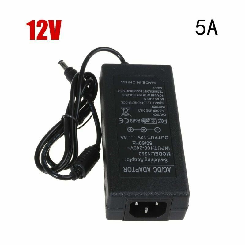 12V 5A 60W DC POWER Supply ADAPTER 5AMP Transformer For LED Strip Light ...
