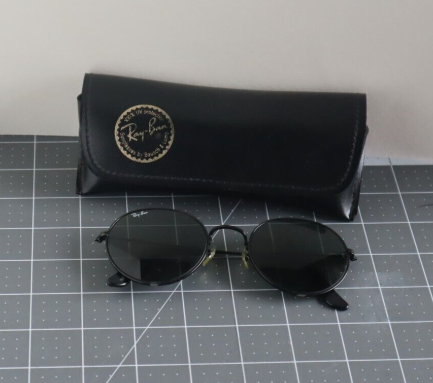 1990s VTG Ray Ban Wire Rim Sunglasses W0608 VTAS Black Oval Wire Rim ...