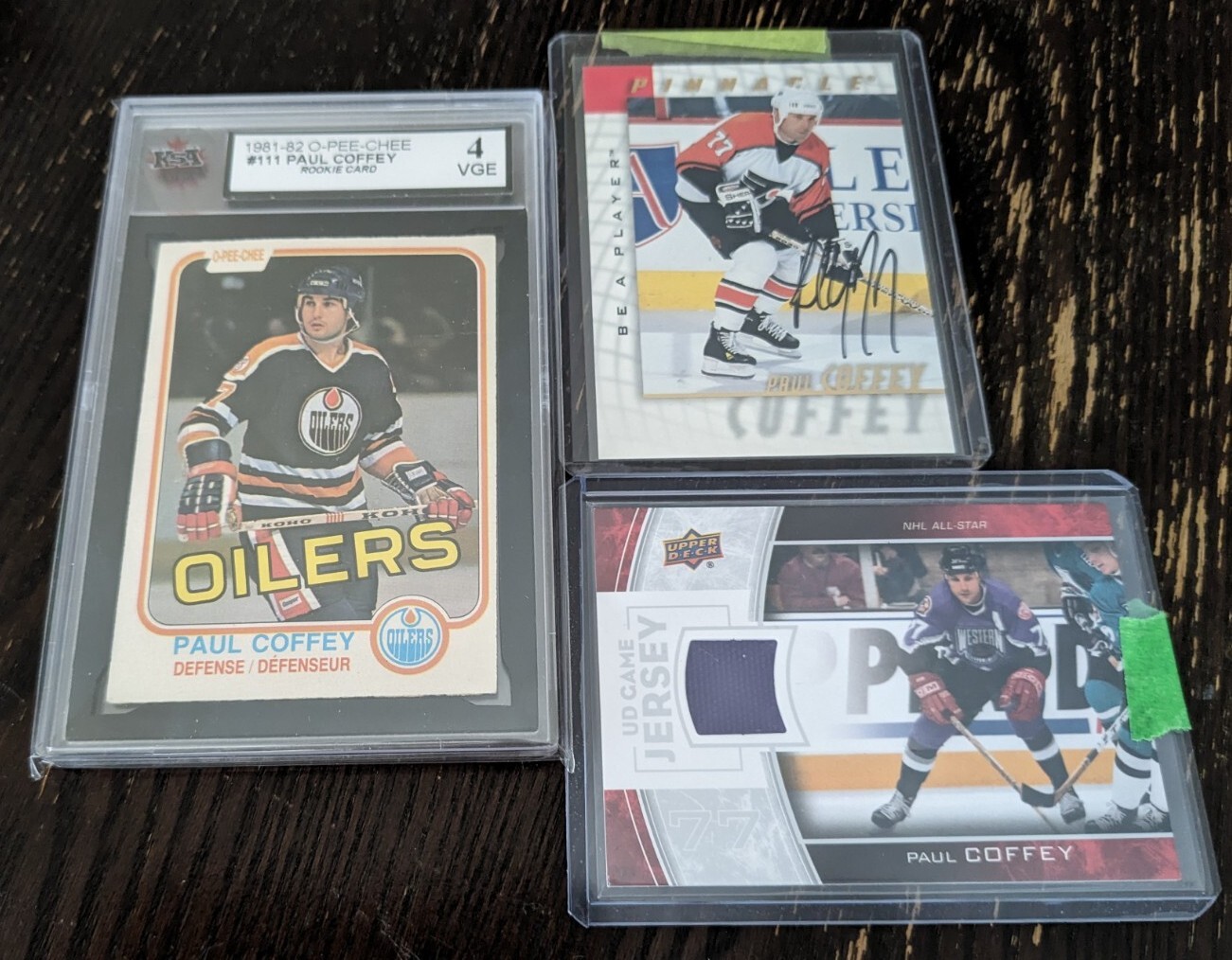 1981-82 OPC Paul Coffey Rookie KSA Pinnacle hard signed auto jersey ...