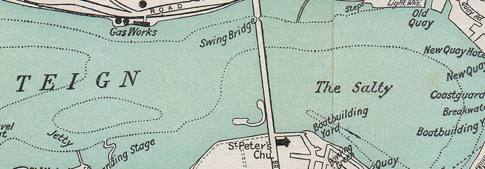 TEIGNMOUTH vintage town/city plan. Devon. WARD LOCK 1948 old vintage ...