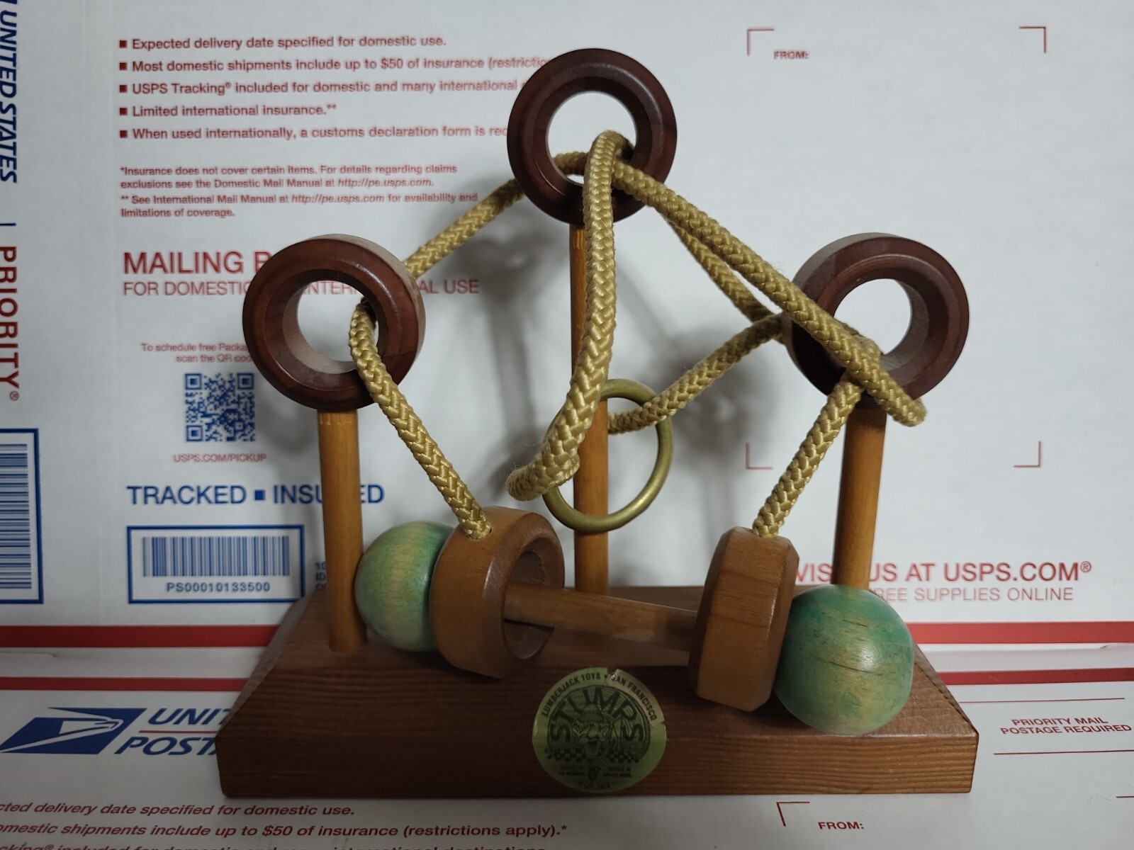 Vintage 70's Stumps Lumberjack Toys Wood Puzzle Brain Teaser Office ...