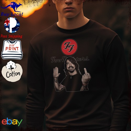 Dave Grohl Finger Long Sleeve T Shirt XS - 5XL Retro Rock Music Foo ...