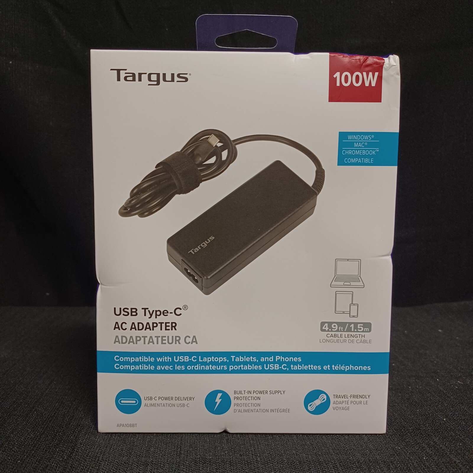 Targus 100W USB-C Charger Black Model APA108BT for sale online | eBay