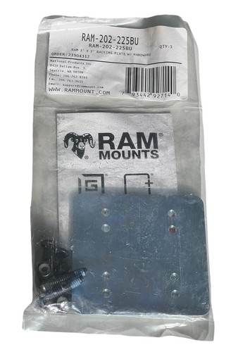 RAM-202-225BU 3" x 3" Mount Steel Stabilizing Backing Plate w/Hardware ...