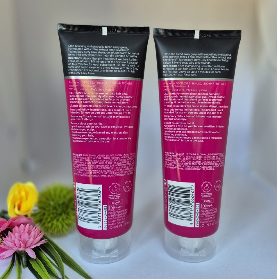 JOHN FRIEDA DEFY GREY Brunette Blending Shampoo & Conditioner Bundle ...