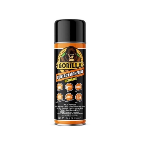 Gorilla Contact Adhesive Ultimate, 12.2oz Web Spray Adhesive, White ...
