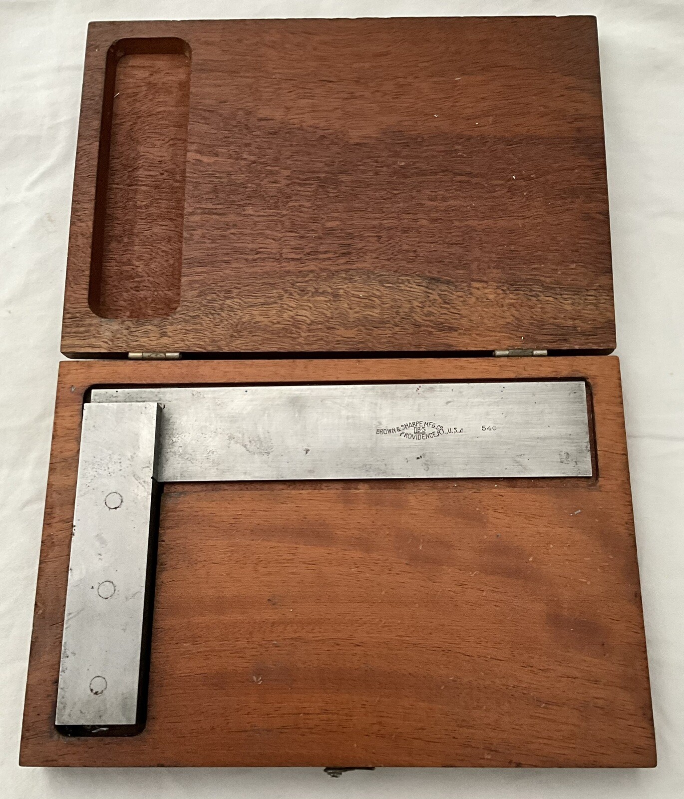 Vintage Brown & Sharpe 540 Machinist Hardened Steel Square 6”w/ Wooden ...