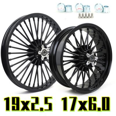 19X2.5 17X6.0 Fat Spoke Wheels Rims for Harley Dyna Street Bob Low ...
