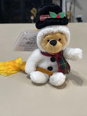 DISNEY WINNIE THE POOH SNOWMAN POOH MINI BEAN BAG 8" PLUSH TOY | eBay
