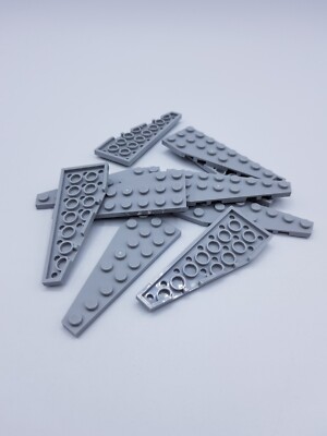 LEGO LOT 10 X RIGHT PLATE 3X8 W ANGLE LIGHT BLUISH GRAY REF 50304 / ...