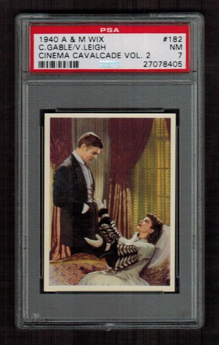 PSA 7 GONE WITH THE WIND 1940 Wix Cigarette Card #182 CLARK GABLE ...