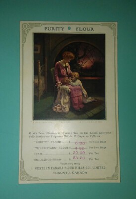 Vintage C. 1911 Purity Flour Toronto Mother Children Praying Trading ...
