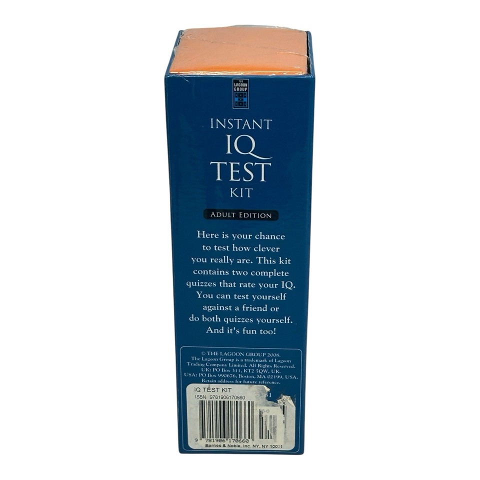 Instant IQ TEST KIT Adult Edition Two Complete Quizzes New In Box ...