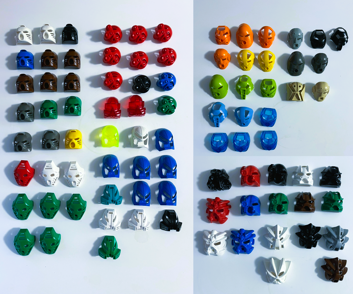 BIONICLE Lot of 86 Masks, 2001 & 2002 Kanohi Mask Lot, Multi-Colored ...