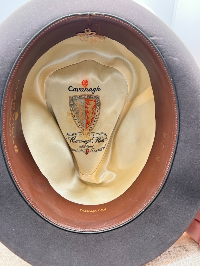 Vintage Mens MCM Fedora Size 6 7/8 Cavanagh Hats Philadelphia Morville ...
