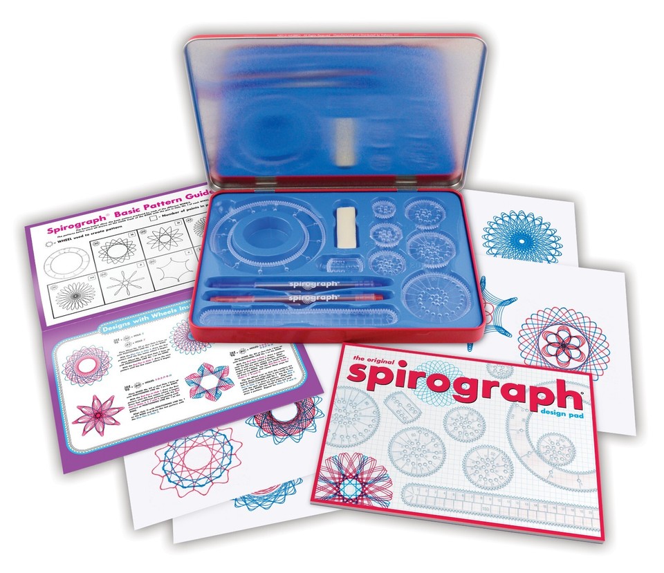 Spirograph Design Tin Set Original Super Deluxe Toy Kids Art Case ...