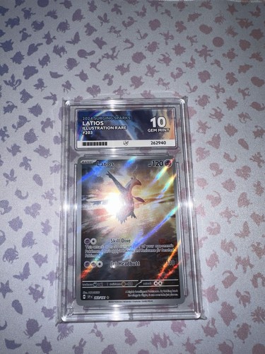 Latios 203/191 Illustration Rare Surging Sparks Ace Grade 10 Ace Label ...