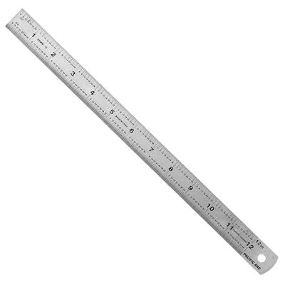 Stainless Steel Ruler Inch and Metric with 32nd and 64th Graduations 12 ...