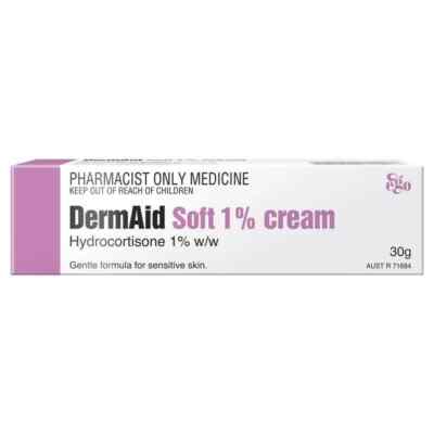 Dermaid Soft 1% Eczema Cream 30g - Hydrocortisone (S3) 9314839001734 ...