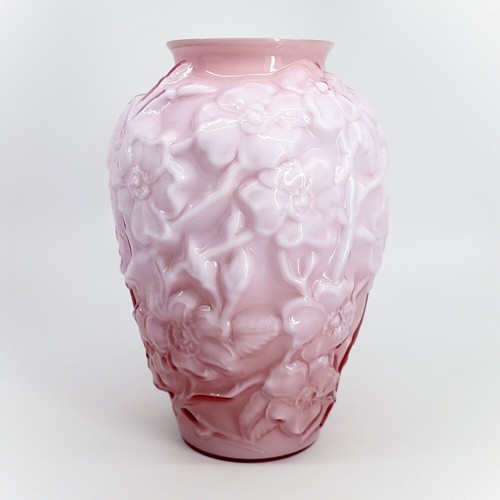 Vintage Fenton Pink Cased Glass Dogwood Flower Vase | eBay