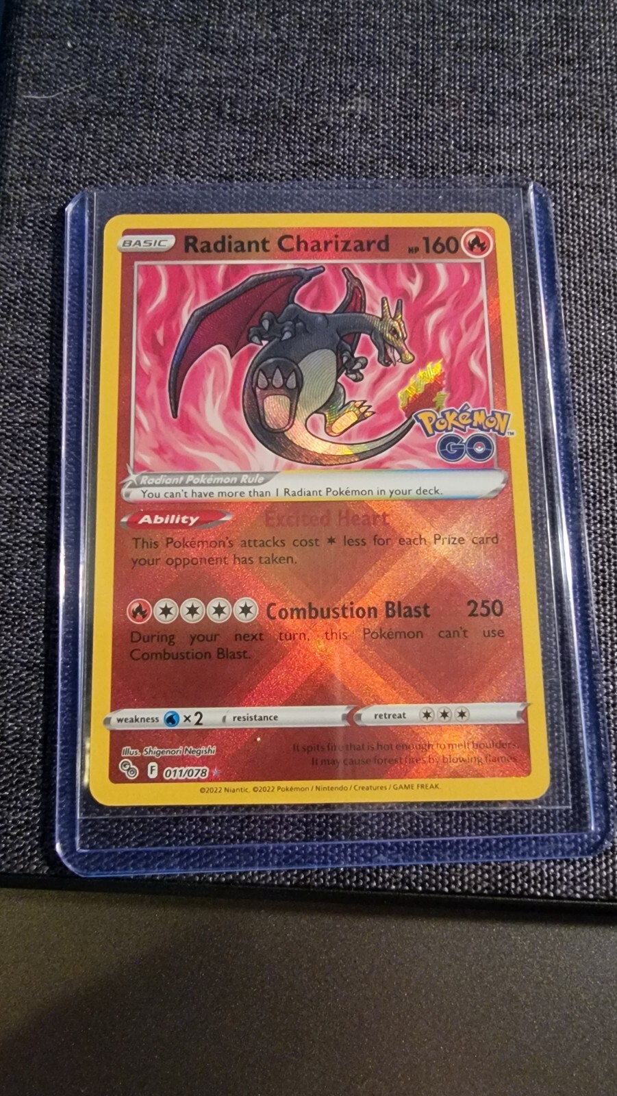 Pokémon TCG Radiant Charizard Pokemon GO 011/078 Holo Radiant Rare | eBay