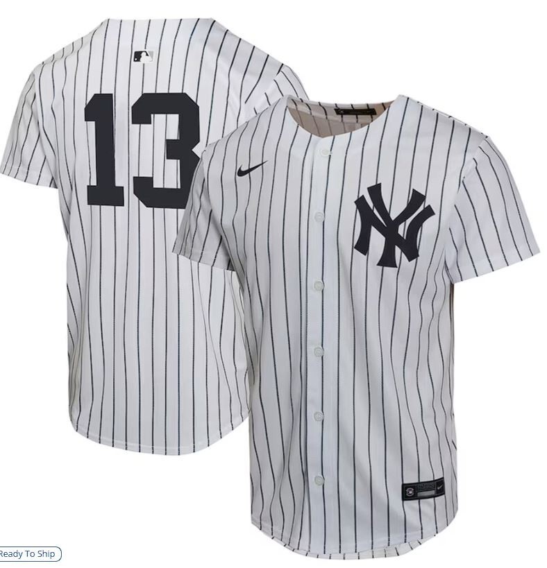 Arod / Chisholm Jr. Yankees #13 Men's Jersey Home Replica Jersey - All ...