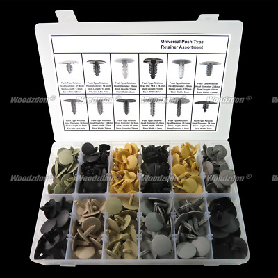 398 Auto Clip Push Pin Type Retainer Assortment Kit Bumper Fender Rivet ...