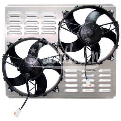 NORTHERN Z0075 Dual High CFM 11" Electric Fan & Shroud - 18 1/8 x 22 3/ ...