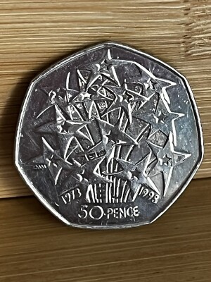 1998 European Union EU Stars 50p Fifty Pence UK Coin Hunt Rare VGC ...