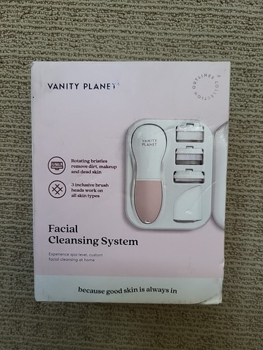 Vanity Planet Facial Cleansing System Rotating Three Brush Heads White ...