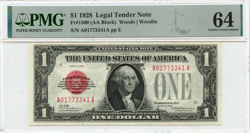 $1 1928 Legal Tender Note AA Block FR#1500 PMG CH64 | eBay