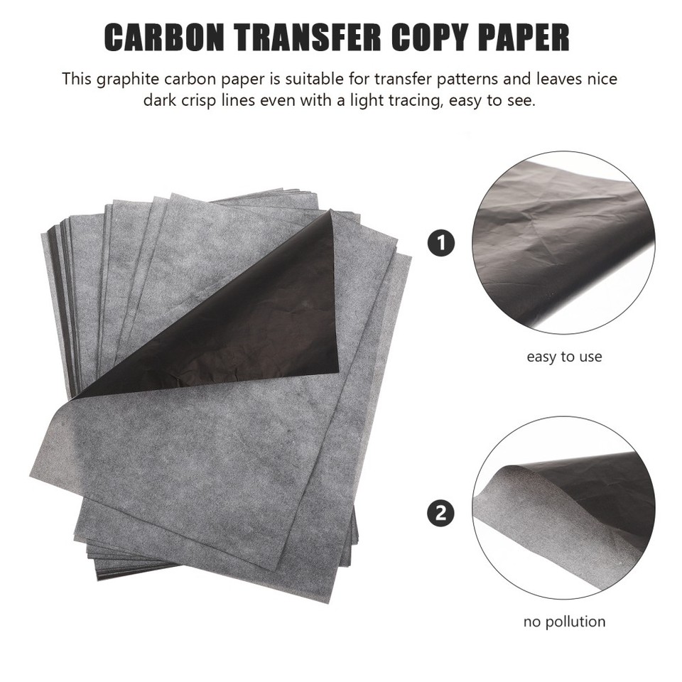 100 Sheets Sketch Transfer Paper Graphite Tracing Carbon Large Papers ...