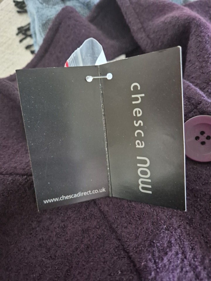 BNWT Chesca Now Purple Long Sleeve Coat Size 3 16/18 | eBay UK
