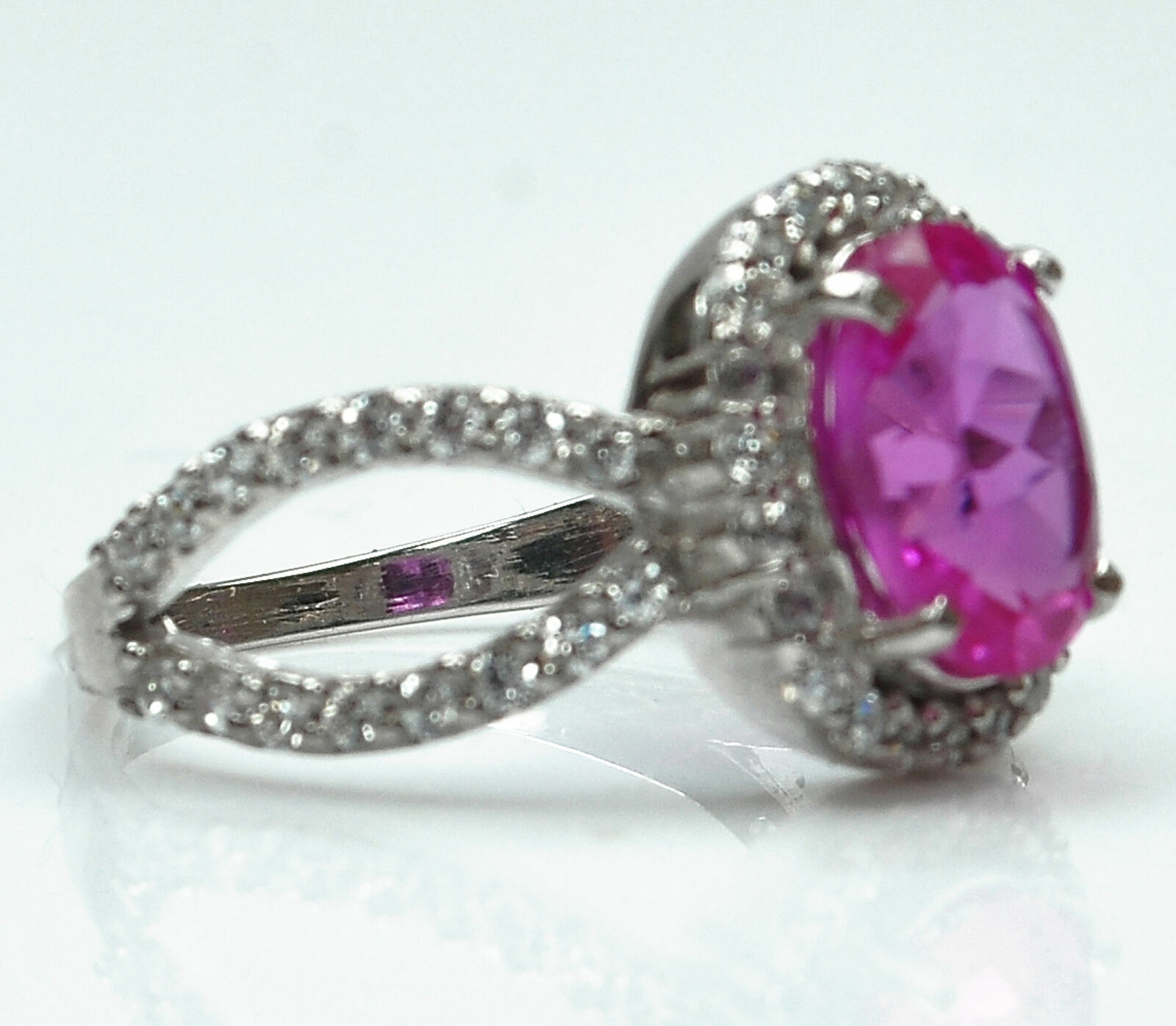 Pink Tourmaline & CZ 935 Argentium Silver Natural 3.20 CT Wedding ...