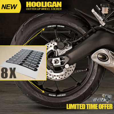 NEW YAMAHA FZ-07 HOOLIGAN WHEEL LIP Decal KIT fz07 stickers Peel and ...