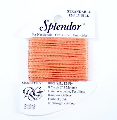 SPLENDOR SILK #S1018 Med. Salmon Needlepoint Stitching Thread Rainbow ...