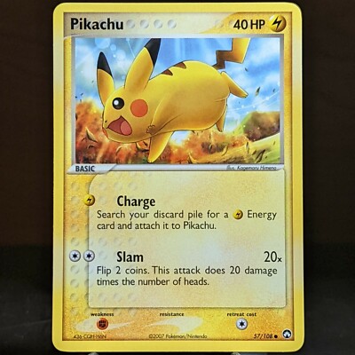 Pikachu 57/108 LP/NM EX Power Keepers 2007 Pokemon TCG Set Card cute ...