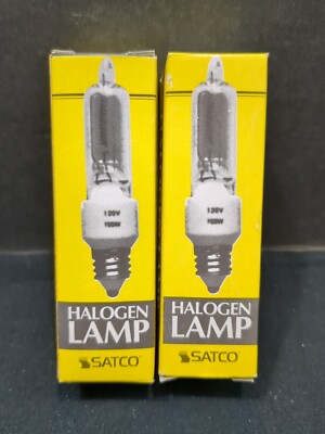 2x SATCO HALOGEN Lamp S3107 100Q/CL/MC JD E11 100W 120V | eBay