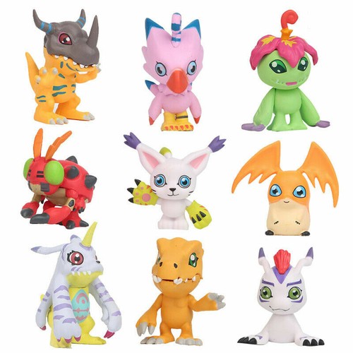 9pcs Digimon Adventure Anime Display Cake Decor Topper Model Action ...