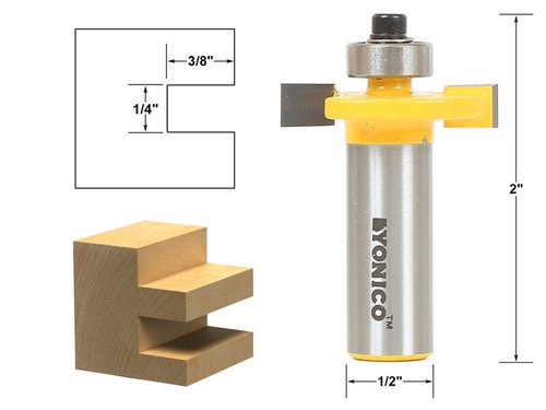 1/4" Height X 3/8" Depth Slot Cutter Router Bit - 1/2" Shank - Yonico ...