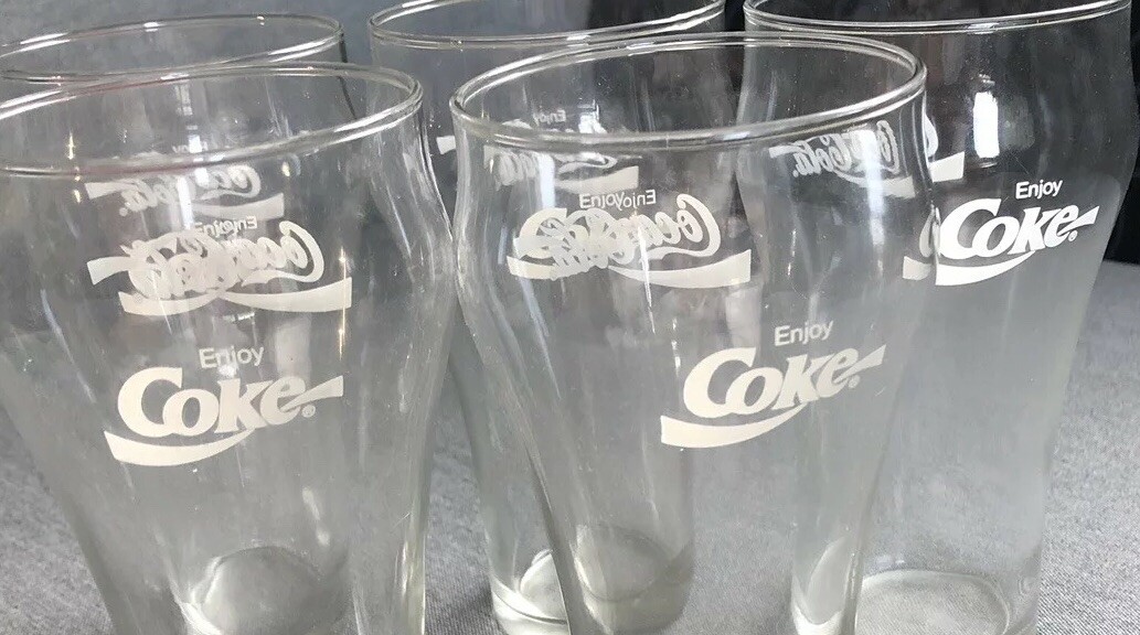 Vintage Coke Coca Cola Small Stackable 8 oz Curved Drinking Glass | eBay