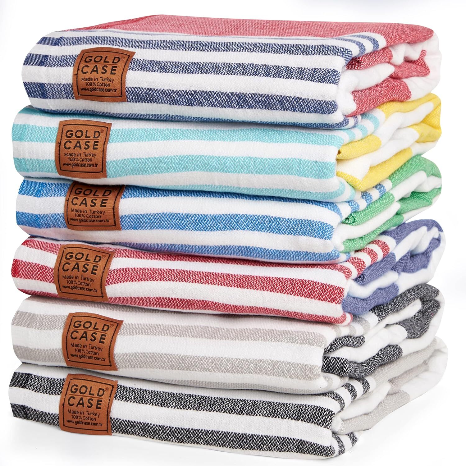 Gold CASE Turkish Beach Towel - Set of 6-100% 38x70", Olympos ...