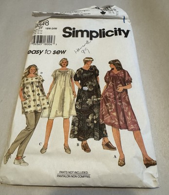 Simplicity Pattern 9548 Tunic Dress or Top Gathered Loose Fitting Sz 18 ...